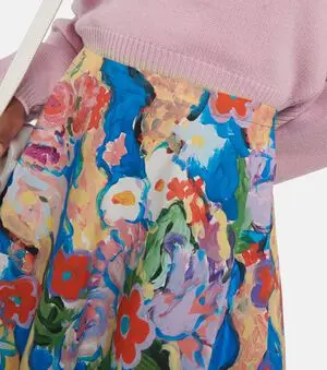 Marni Floral Cotton Poplin Midi Skirt