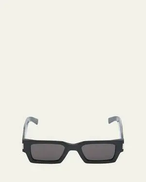 Saint Laurent Rectangle Acetate Sunglasses - Black