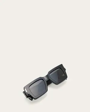Saint Laurent Rectangle Acetate Sunglasses - Black