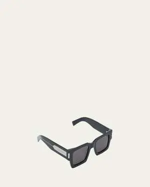 Saint Laurent Rectangle Acetate Sunglasses - Black