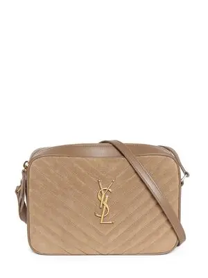 Saint Laurent Medium Lou Monogram Leather Camera Bag - Taupe