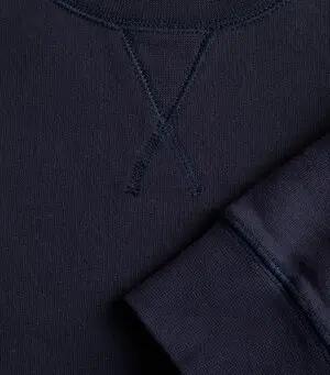 Sunspel Loopback Cotton Sweatshirt - Navy