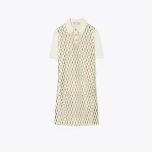Tory Burch Silk-front Polo Dress - New Ivory/brown Rope