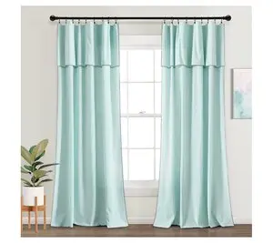 LUSH DECOR Modern Faux Embroidered Window Curtain 52x84 By - One-color