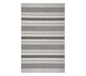 HOMEROOTS 5' X 8' Monochrome Striped Indoor Out Oor Area Rug - One-color
