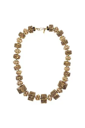 KENNETH JAY LANE Vintage Nugget And Bead Necklace - Gold