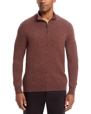 Bloomingdale'S Cashmere Half-zip Sweater - Autumn Rust