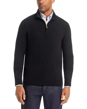 Bloomingdale'S Cashmere Half-zip Sweater - Black