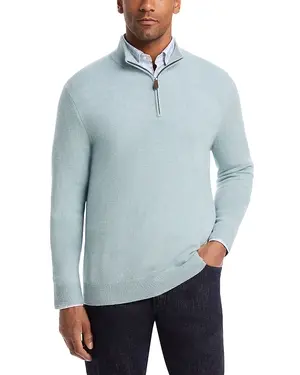 Bloomingdale'S Cashmere Half-zip Sweater - Soft Sage