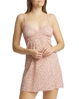 Hanky Panky Cross Dyed Leopard Print Chemise - Desert Rose