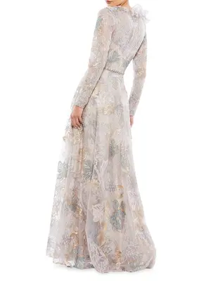 Mac Duggal Embellished -applique Gown