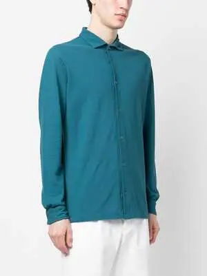 ZANONE Longsleeved Organic Cotton Shirt - Blue