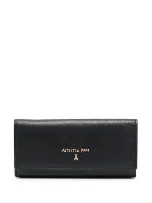 Patrizia Pepe Leather Logo-detail Purse - Black