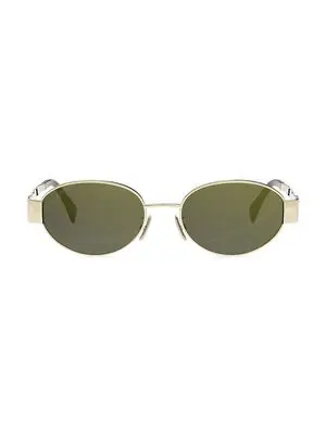 Celine Triomphe 54mm Oval Sunglasses - Silver