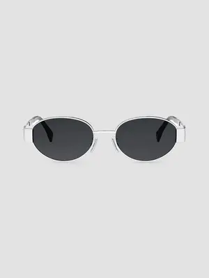 Celine Triomphe 54mm Oval Sunglasses - Silver