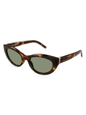 Saint Laurent Monogram Hinge Acetate 54mm Cat-eye Sunglasses Havana