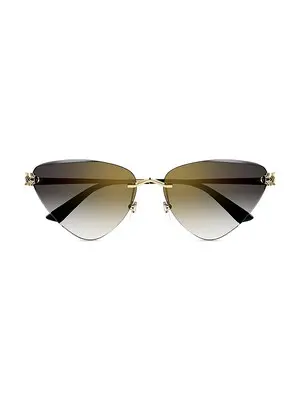 Cartier Panthère Classic 24k Gold-plated Cat-eye Sunglasses - Gold Black