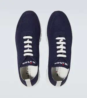 Kiton Fits Cotton Sneakers - Blue