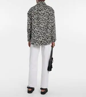Isabel Marant Étoile Odellino" Leopard-print Virgin Wool Jacket - Black