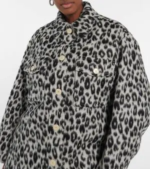 Isabel Marant Étoile Odellino" Leopard-print Virgin Wool Jacket - Black