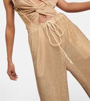 LAQUAN SMITH Sequin-embellished Wide Leg Pants
