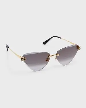 CARTIER Panther Cat-eye Sunglasses - Smooth Golden Finish