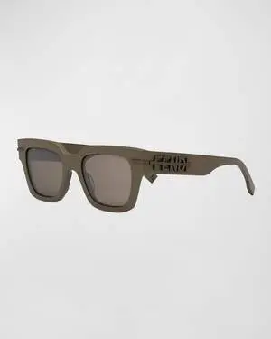 Fendi Fendi Tonal Logo Square Sunglasses Matte Light Brown