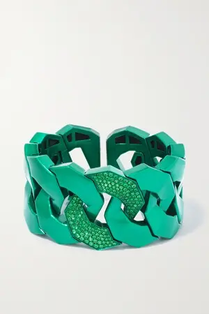 SABBADINI Soho Titanium, Tsavorite, And Garnet Cuff