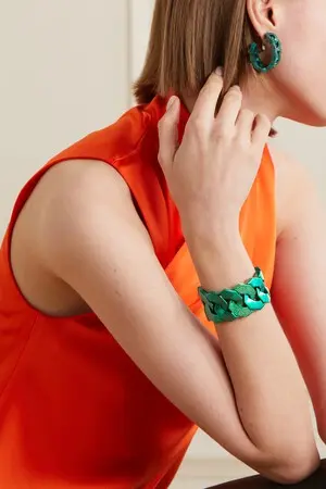 SABBADINI Soho Titanium, Tsavorite, And Garnet Cuff
