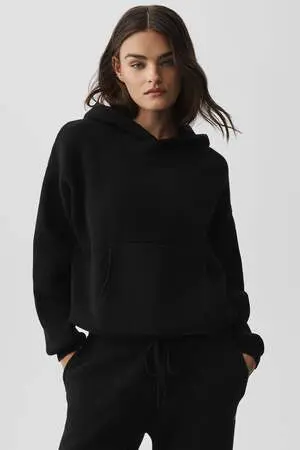 Alo Yoga Scholar Hooded Sweater Top - Black