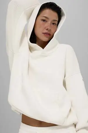 Alo Yoga Scholar Hooded Sweater Top - Ivory