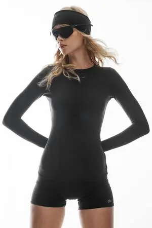 Alo Yoga Airbrush Winter Warm Nocturne Long Sleeve Jacket - Black