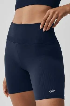 Alo Yoga 5” Seamless Ribbed Favorite Short - Navy