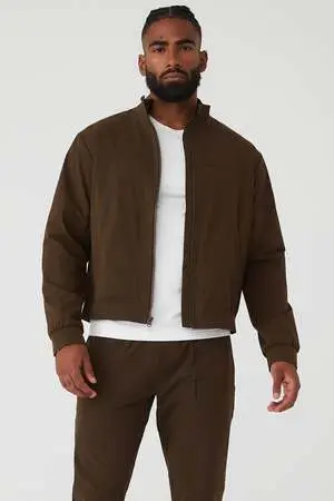 【新品未使用】alo yoga メンズ アウター シャツ S ブラウン Alo Yoga Co-Op Bomber Jacket - Espresso | Editorialist