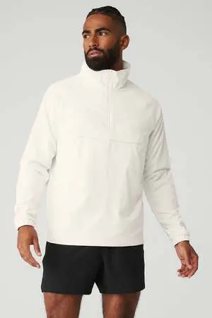 Alo Yoga Ripstop 1/4 Zip On-Set Jacket - Ivory | Editorialist