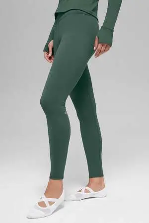 Alo Yoga Black Airbrush High-Waist Legging Clover Green