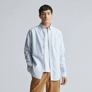 Everlane Classic Oxford Shirt White/blue Stripe