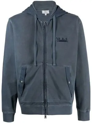 Woolrich Embroidered-logo Cotton Hoodie - Blue