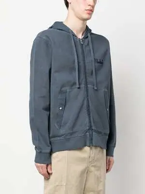 Woolrich Embroidered-logo Cotton Hoodie - Blue