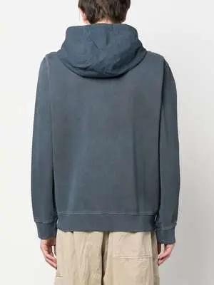 Woolrich Embroidered-logo Cotton Hoodie - Blue