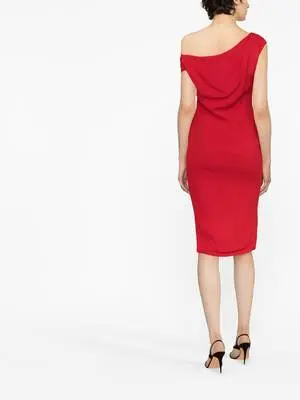 Alexandre Vauthier One-shoulder Draped Midi Dress - Red