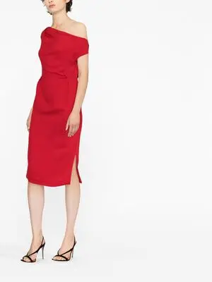 Alexandre Vauthier One-shoulder Draped Midi Dress - Red