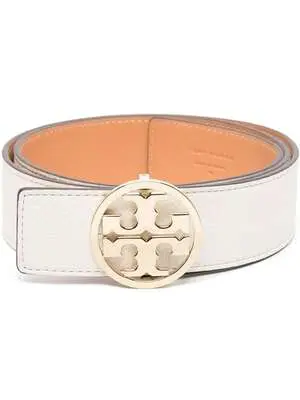 Tory Burch Tory Burch Miller Reversible Leather Belt White