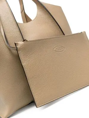TOD'S T-plaque Leather Tote Bag