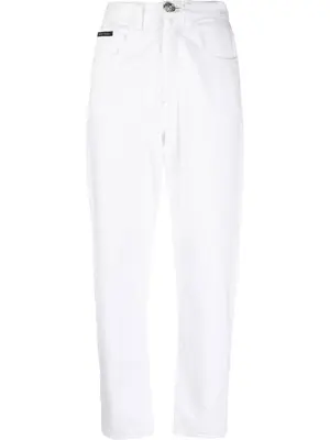 Philipp Plein High-waisted Mom-fit Jeans - White