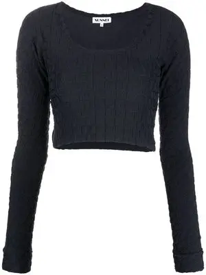 Sunnei Embossed Logo Cropped Top