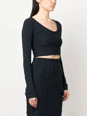 Sunnei Embossed Logo Cropped Top