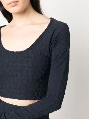 Sunnei Embossed Logo Cropped Top