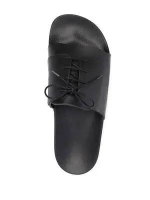 MAISON MARGIELA Lace-up Pool Slides - Black