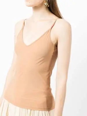 JIL SANDER V-neck Sleeveless Top - Brown